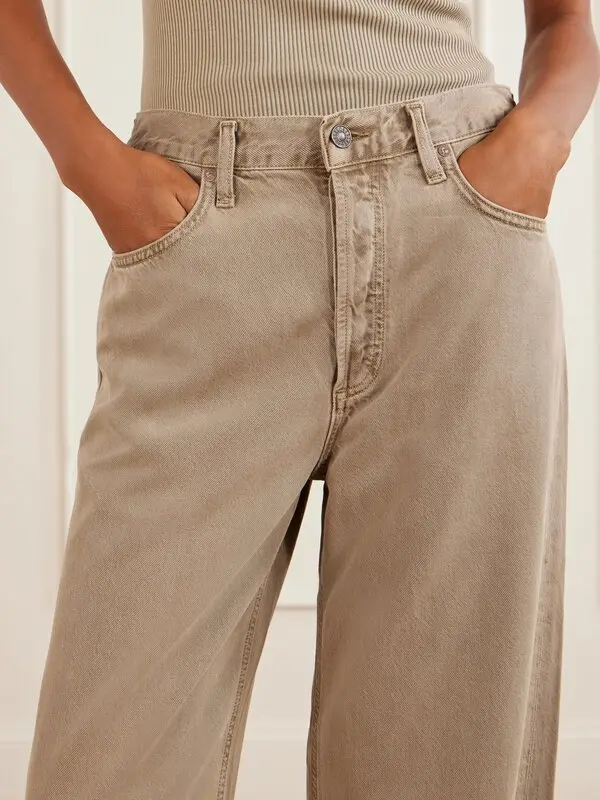 AGOLDE Low Slung Baggy Low-rise Wide-leg Jeans - Brown