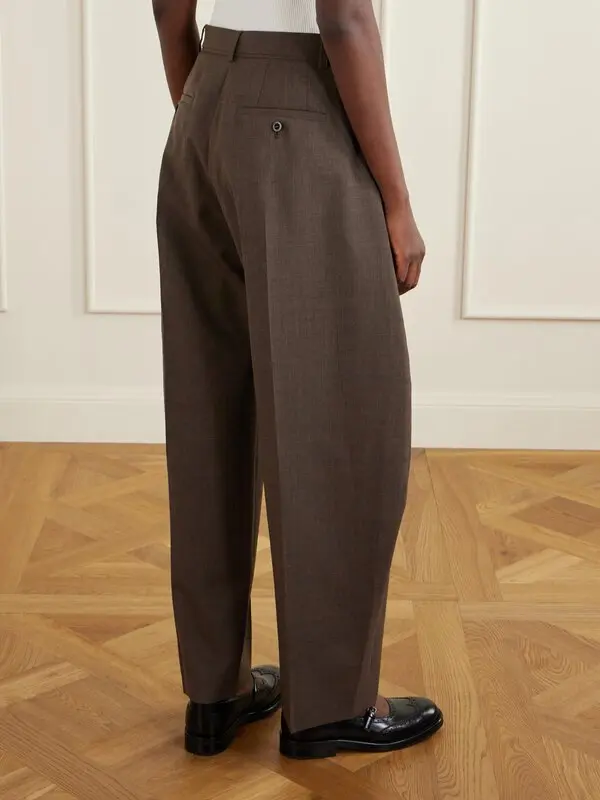 Sacai Pleated Belted Wide-leg Twill Trousers