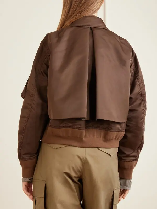 Sacai Cropped Padded Shell Bomber