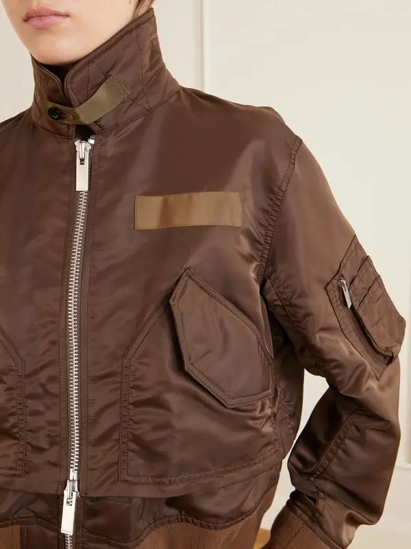 Sacai Cropped Padded Shell Bomber