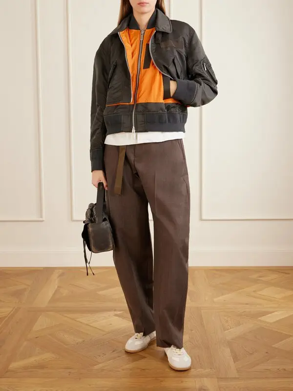 Sacai Cropped Padded Shell Bomber