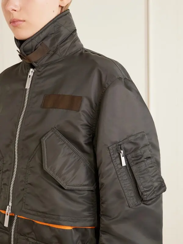 Sacai Cropped Padded Shell Bomber