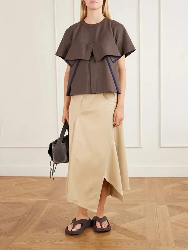 Sacai Ruffled Wool Blouse