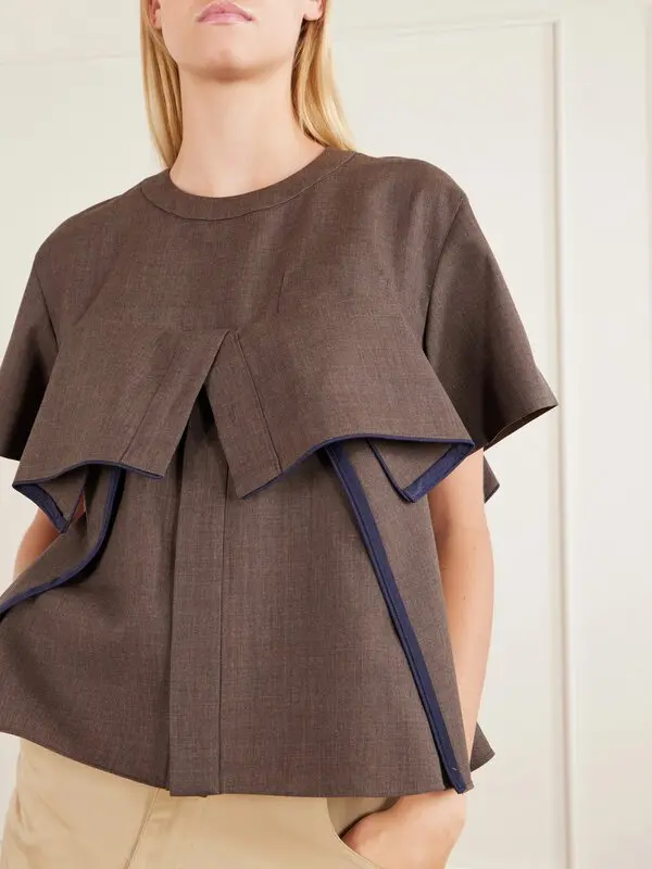 Sacai Ruffled Wool Blouse