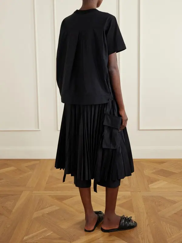 Sacai Cotton-jersey T-shirt With Paneled Detailing