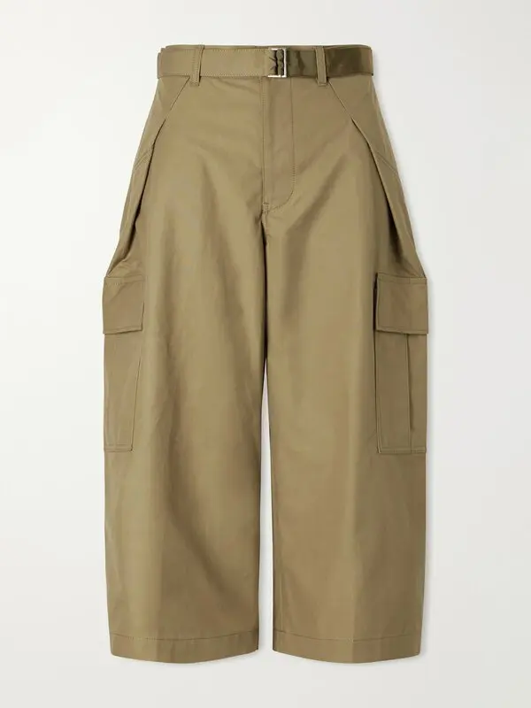 Sacai Cotton Wide-leg Cargo Pants - Neutrals