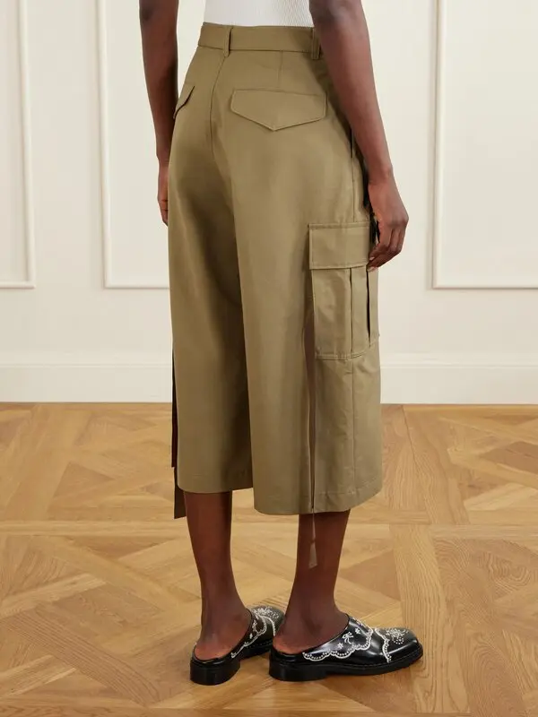 Sacai Cotton Wide-leg Cargo Pants