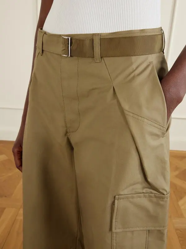 Sacai Cotton Wide-leg Cargo Pants