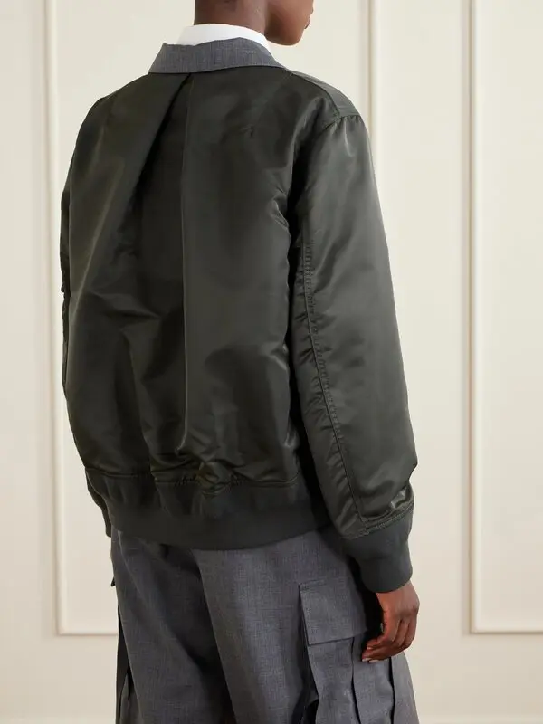 Sacai Shell-trimmed Wool Blazer