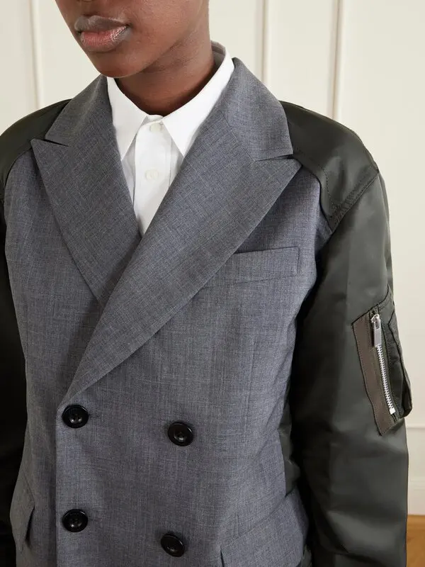 Sacai Shell-trimmed Wool Blazer