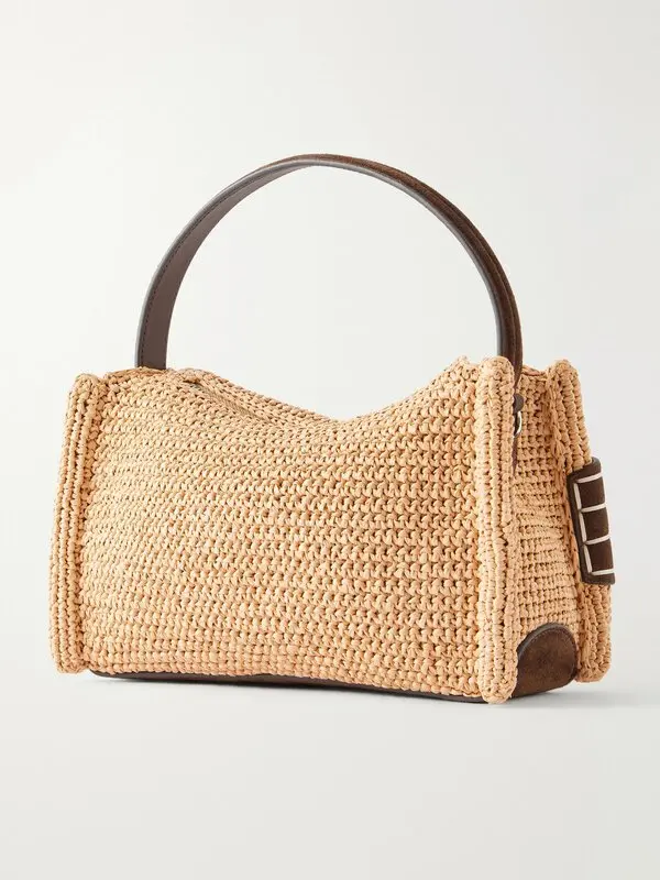 JW Anderson Crocheted Raffia Loafer Shoulder Bag - Neutrals
