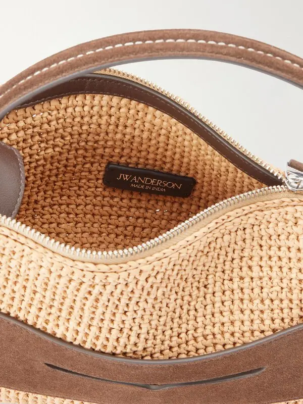JW Anderson Crocheted Raffia Loafer Shoulder Bag - Neutrals