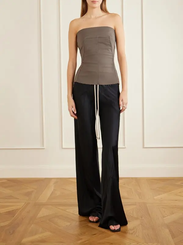 Rick Owens Strapless Wool-blend Bustier Top