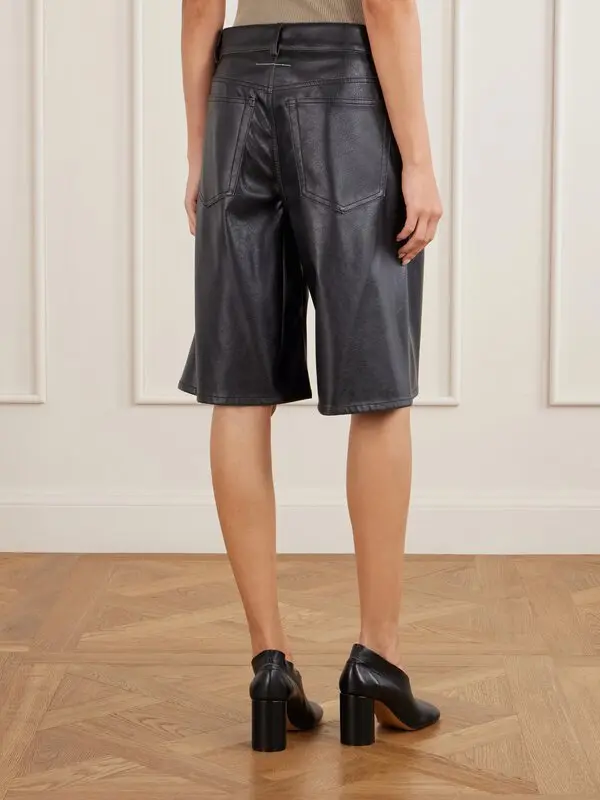 MAISON MARGIELA Leather-effect Knee-length Shorts