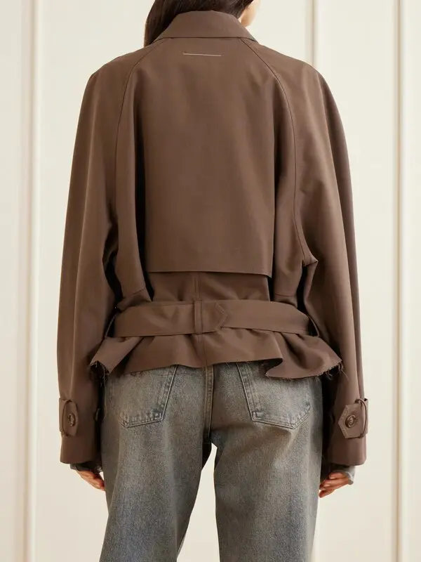 MAISON MARGIELA Belted Distressed Gabardine Jacket
