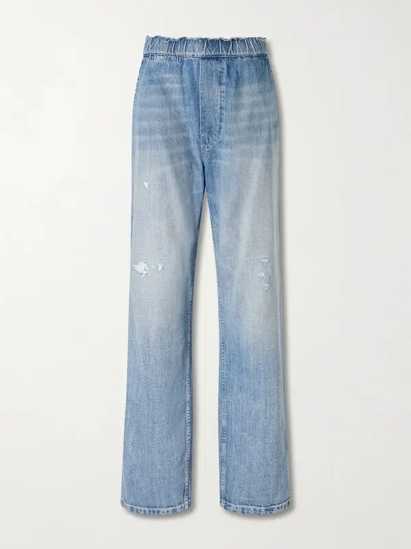MAISON MARGIELA Distressed Wide-leg Jeans - Blue