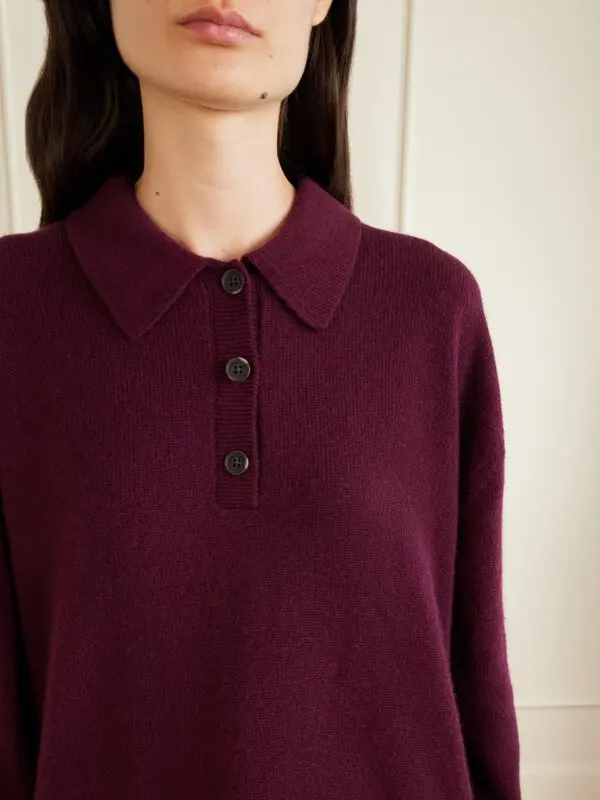 ANINE BING Cashmere Polo Sweater