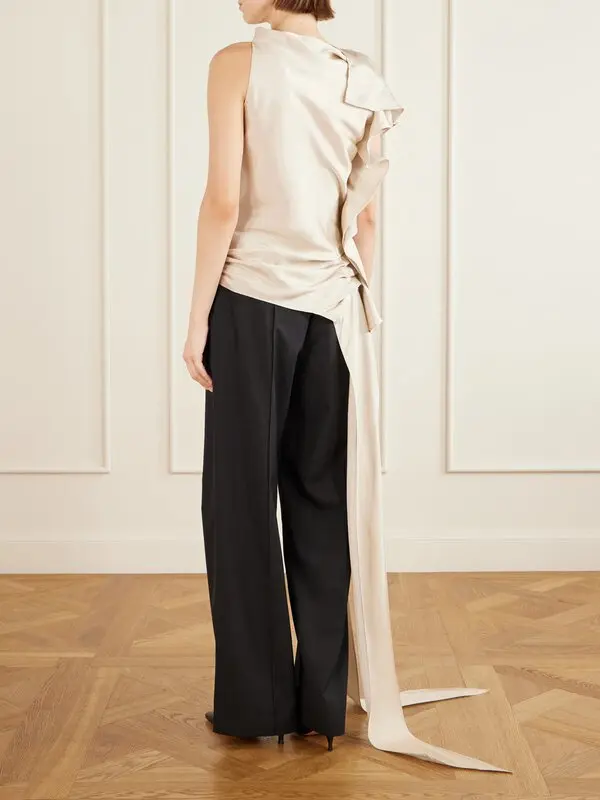 KALLMEYER Elif Asymmetric Ruched Woven Blouse