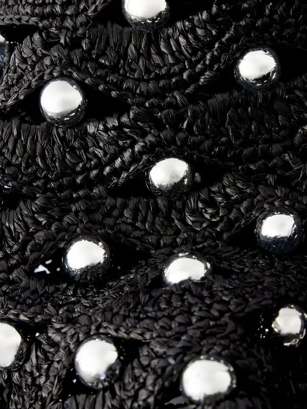 Rabanne Embellished Raffia Crossbody Bag