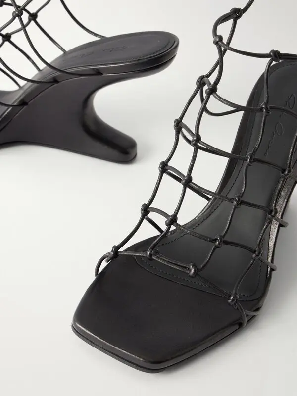 Rick Owens Cantilever Leather Wedge Sandals