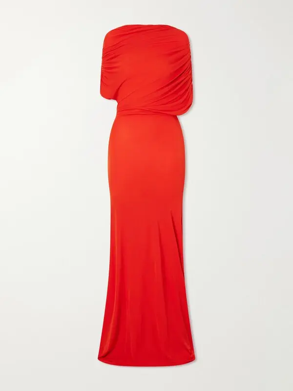 Alex Perry Draped Jersey Gown - Red