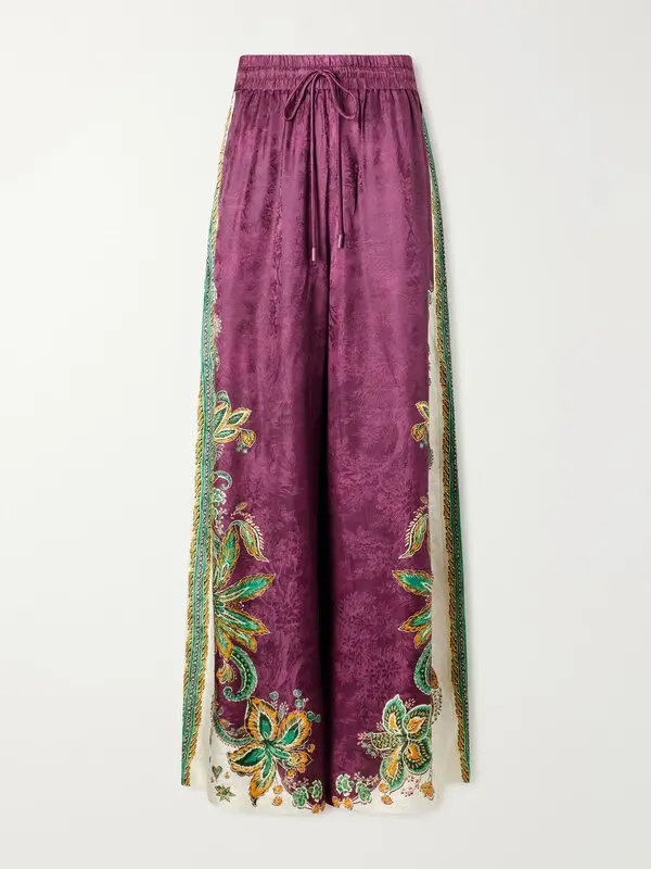 ALEMAIS Ruthie Printed Satin-jacquard Wide-leg Pants - Multi