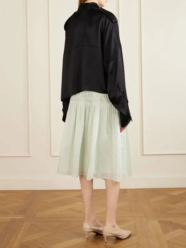 Khaite Bodine Silk-satin Shirt - Black