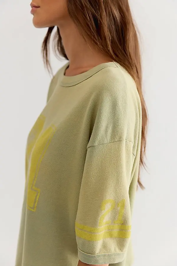 RAGABOND Lost And Found' Graphic Ringer Tee - Green
