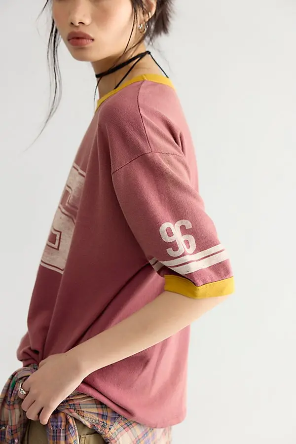 RAGABOND Lost And Found Ringer Tee At - Pink