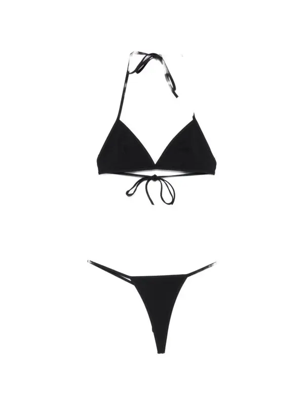 Gucci Gg Interlocking Triangle Bikini Set - Black