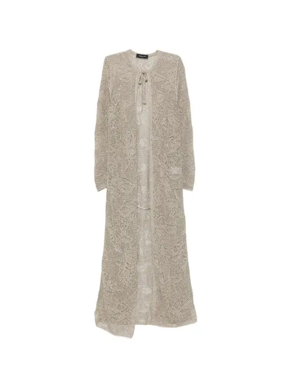 Fabiana Filippi Tie-detail Long Cardigan - Green