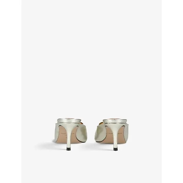 Kurt Geiger Mayfair Buckle-embellished Leather Heeled Mules