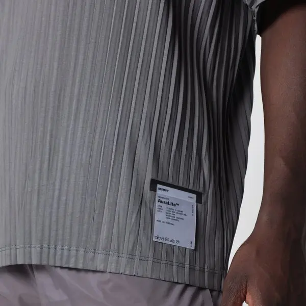 Satisfy Auralite Pleated T-shirt In Granite - Grey