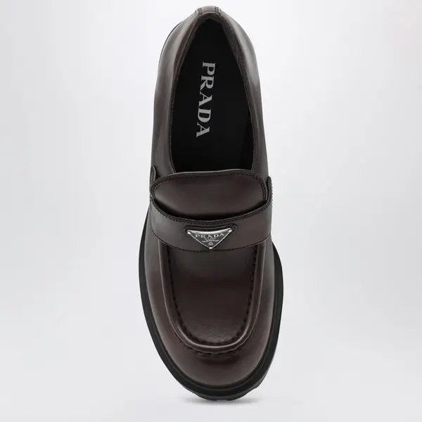 Prada Brown Platform Heeled Loafers
