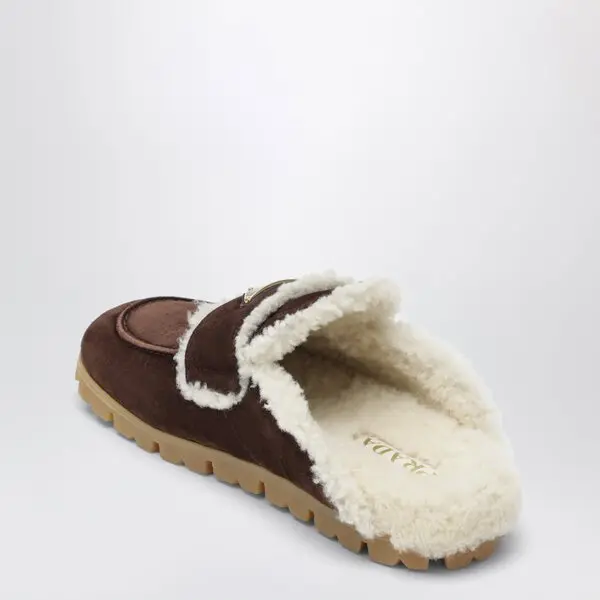 Prada Suede And Shearling Clogs
