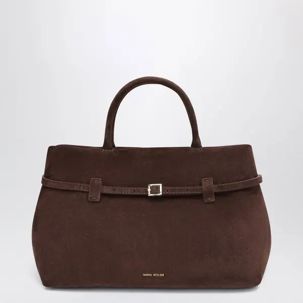 Manu Atelier Le Cambon 35 Suede Bag - Brown