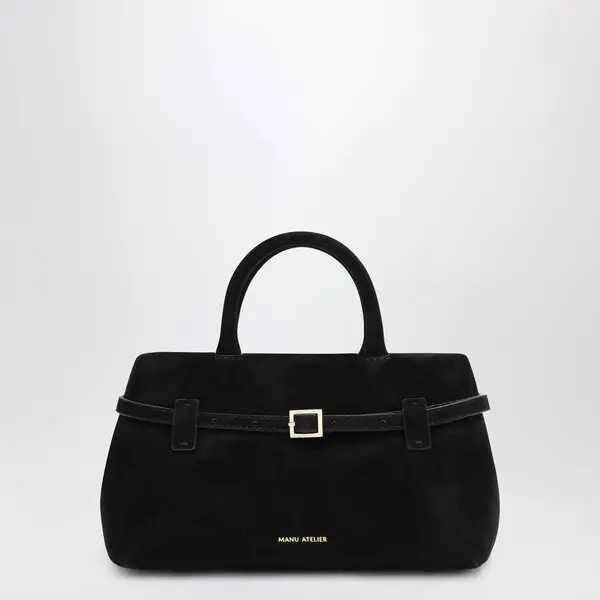Manu Atelier Le Cambon 25 Suede Bag - Black