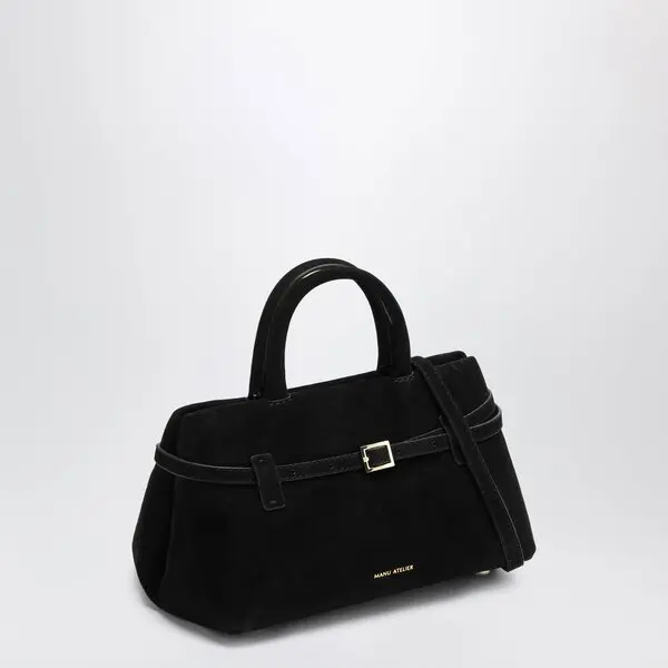 Manu Atelier Le Cambon 25 Suede Bag - Black