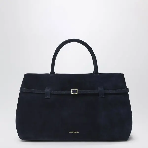 Manu Atelier Le Cambon 35 Dark Suede Bag - Blue