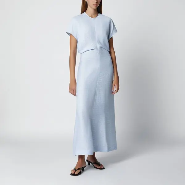 TOTEME Fluid Viscose Satin Dress - Light Blue