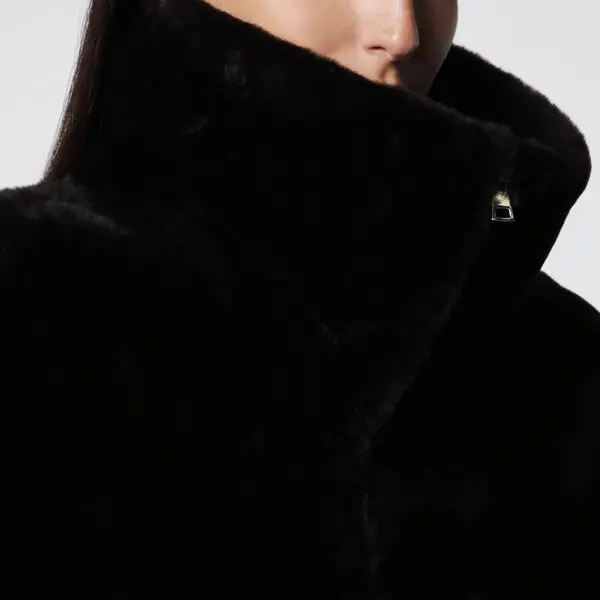 BLANCHA Chocolate Zip-up Shearling Jacket