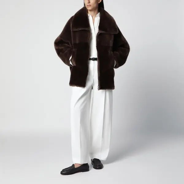 BLANCHA Oak Zip-up Shearling Jacket