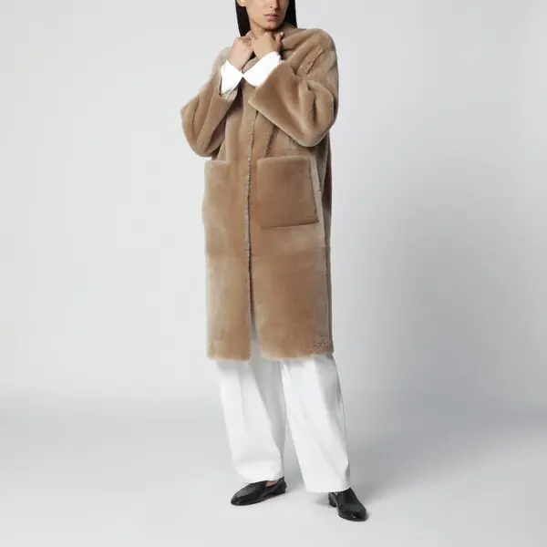 BLANCHA Hazelnut Reversible Shearling Coat