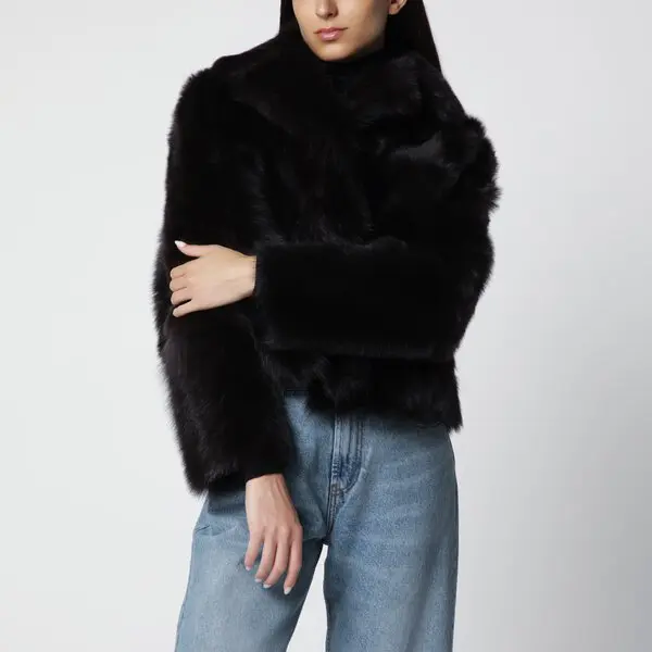 BLANCHA Short Chocolate Fur Jacket - Brown