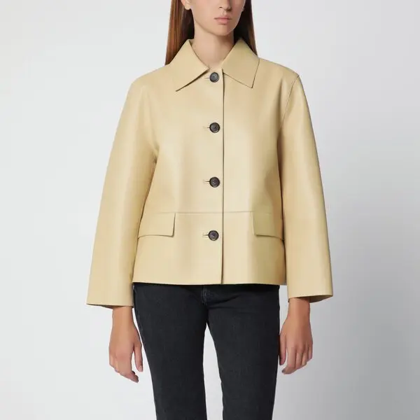 TOTEME Light Lamb Leather Jacket - Beige