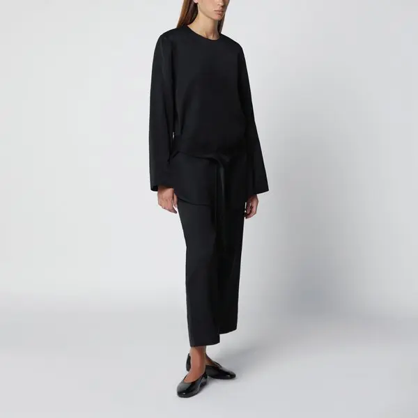 TOTEME Heavy Satin Tunic With Belt - Black