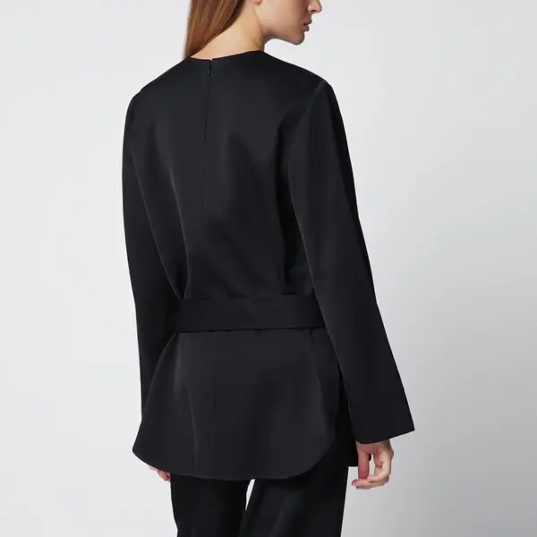 TOTEME Heavy Satin Tunic With Belt - Black