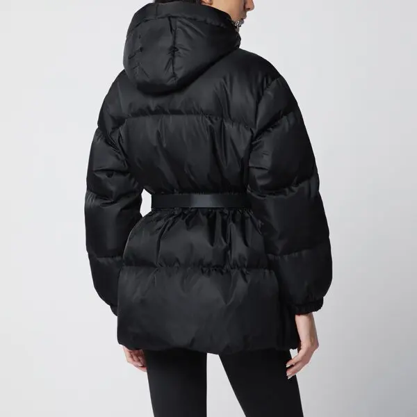 Prada Re-nylon Hooded Padded Jacket With Front Pouch
