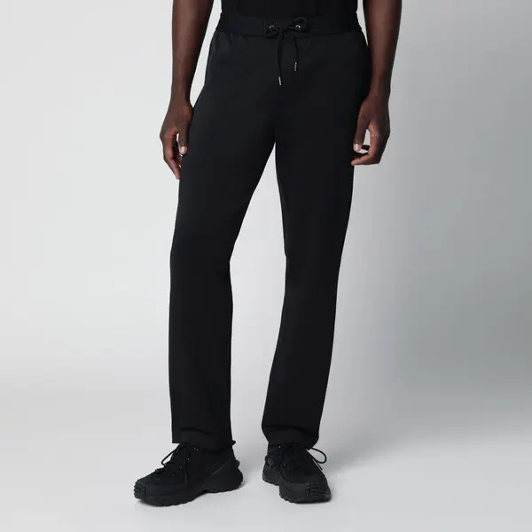 Moncler Jogger Trousers With Logo Patch - Black