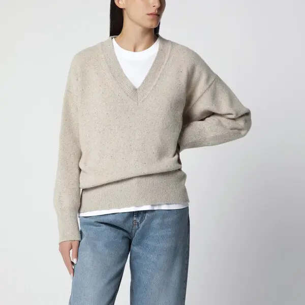 RÓHE Mélange Wool-blend Sweater - Beige
